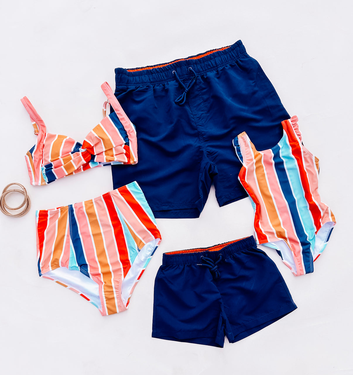Multi Striped Family Matching Swimwear | Fun & Stylish