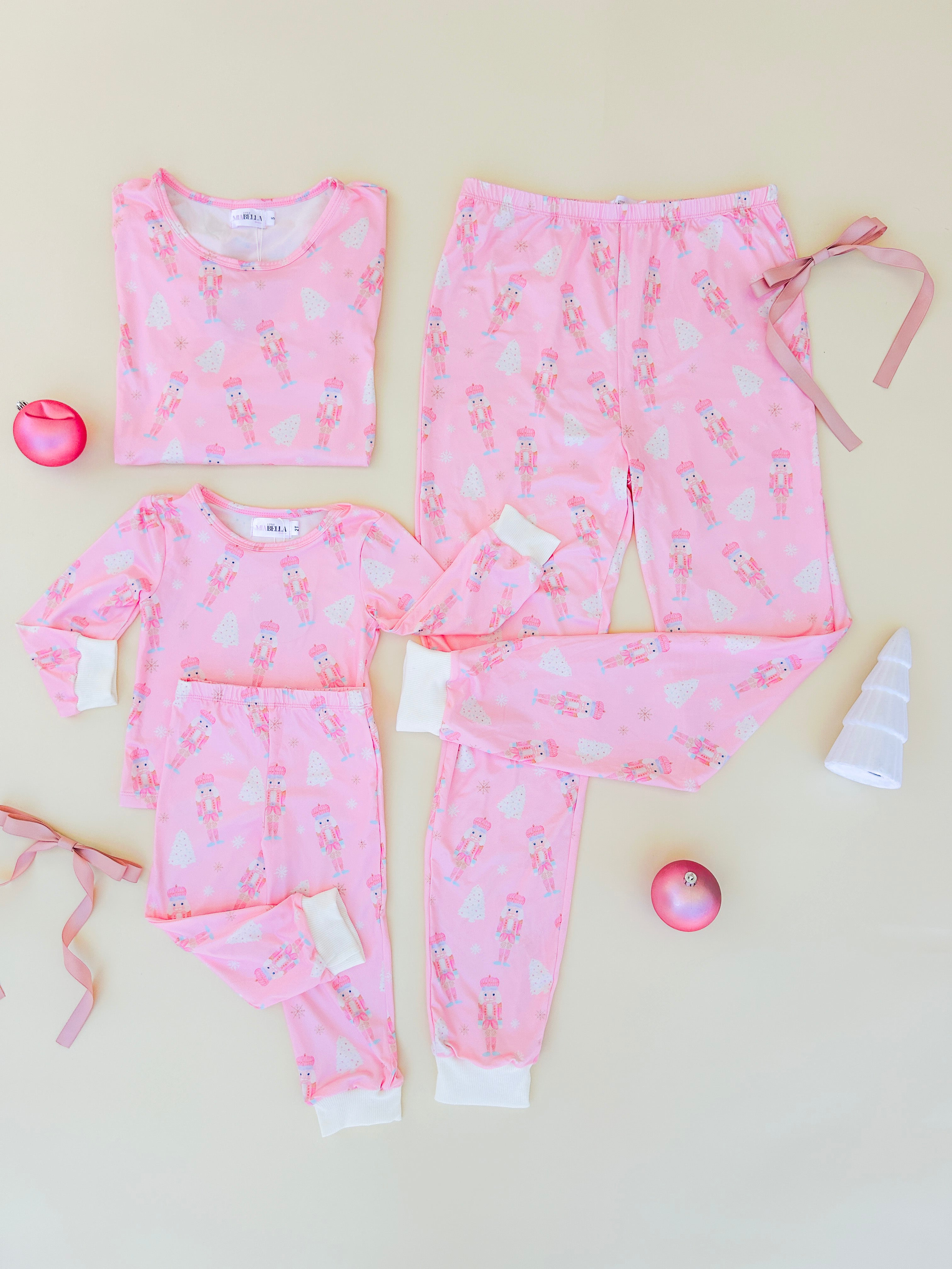 Pink Nutcracker Christmas Pajamas - Mommy and Me Matching